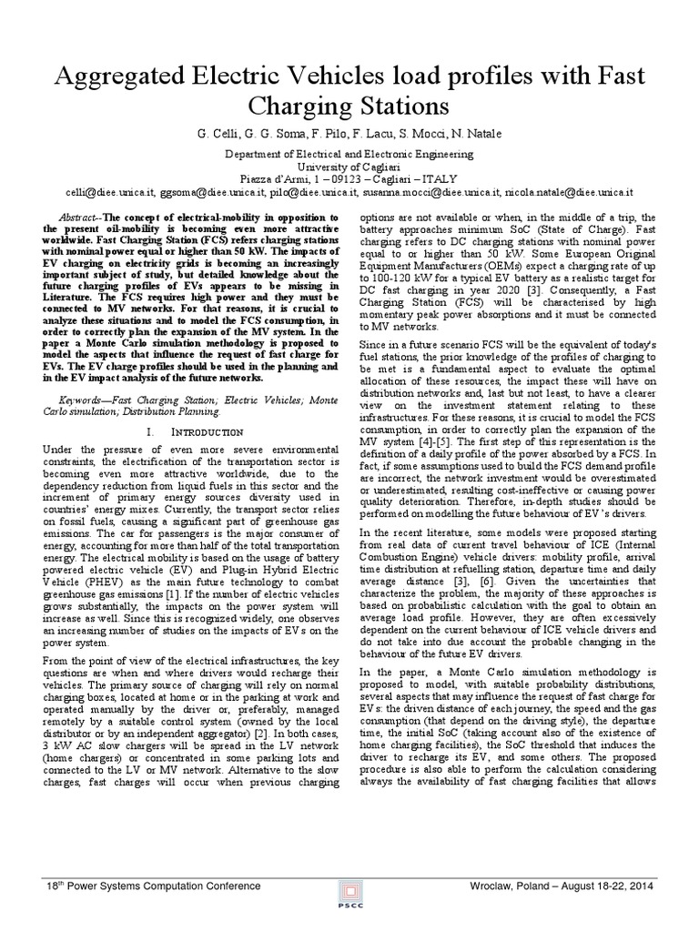 Aggregated Electric Vehicles Load Profiles With Fast Charging Stations ...