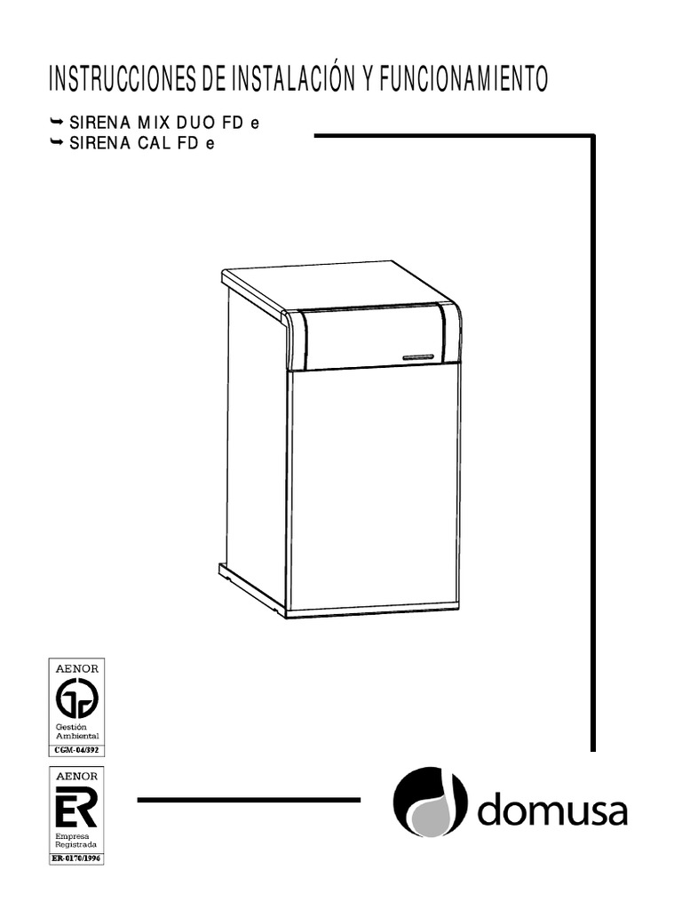 manual domusa sirena mix duo.pdf | Caldera | Meteorología