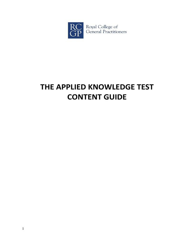 Applied Knowledge Test Content Guide | PDF | Heart | Myocardial Infarction