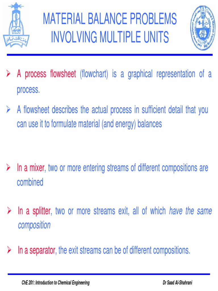Material Balance | PDF | Chemical Substances | Equations