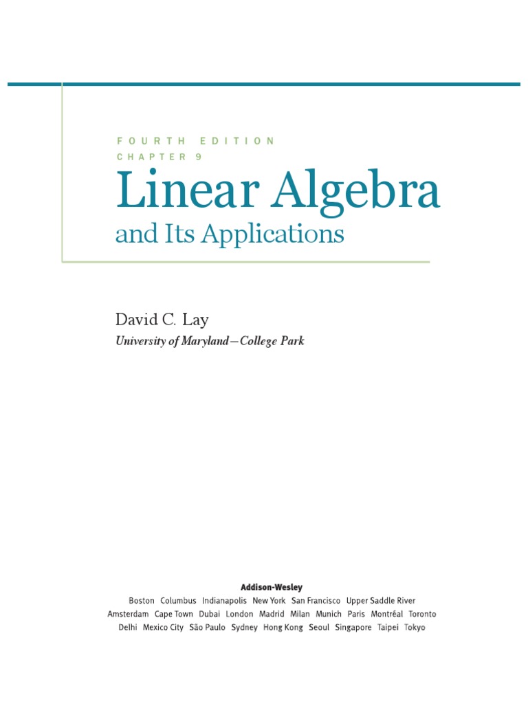 David Lay Linear Algebra 4th Edition Chapter 9 | PDF | Maxima And ...