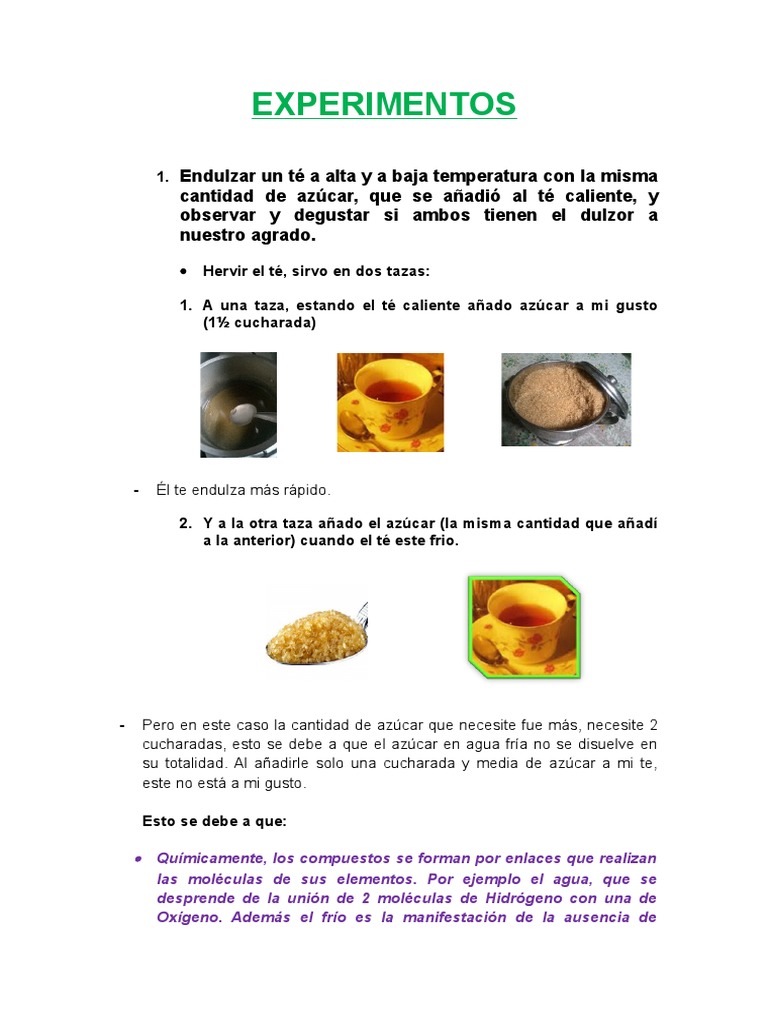 Disolución de azúcar en agua caliente | PDF | Solubilidad | Agua