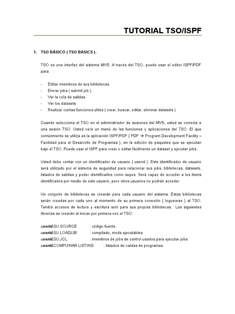 Tutorial Tso en Español | PDF | Comillas | Archivo de computadora