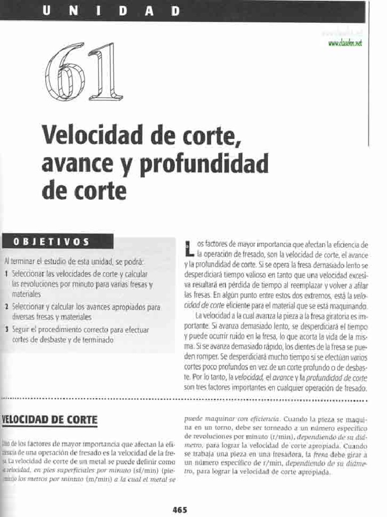 U61 Fres Veloc Corte Avance 3.19MB PDF | PDF