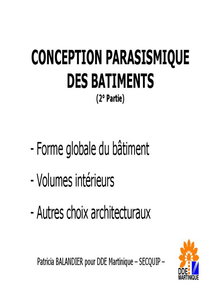 CONCEPTION PARASISMIQUE DES BATIMENTS No2 PDF | PDF