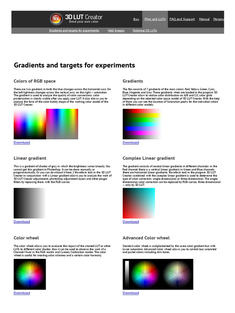 Gradient and Target For Experiment : 3D LUT Creator | PDF | 3 D ...