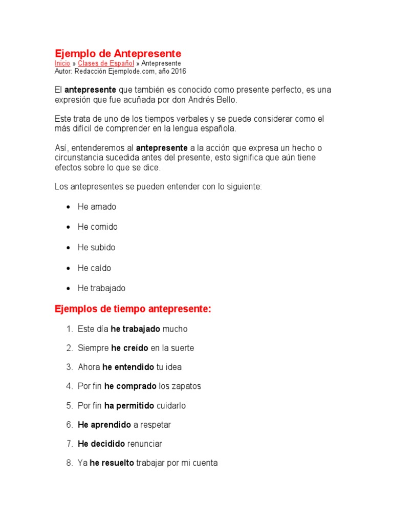 El Antepresente | PDF