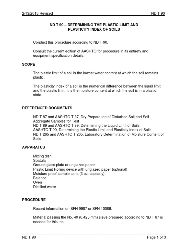 Aashto T 90 PDF | Descargar gratis PDF | Materials | Nature