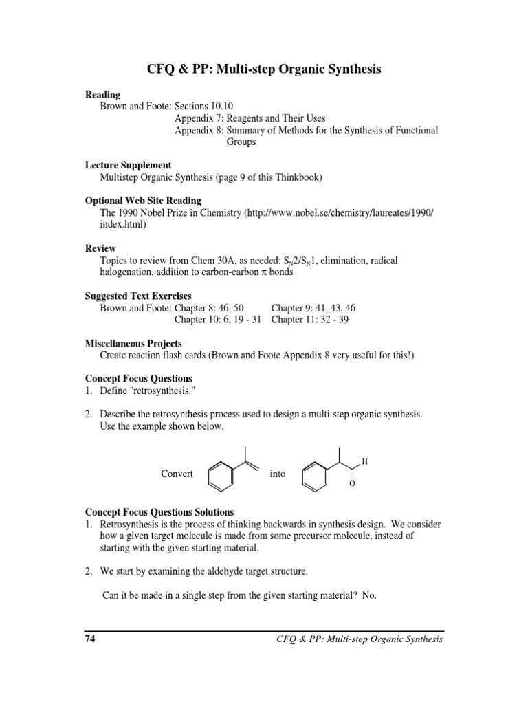 Retrosynthetic Analysis PDF | PDF | Aldehyde | Organic Synthesis