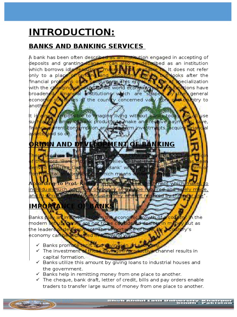 Banks and Banking Services: According To Prof. Kinley, "A Bank Is An ...