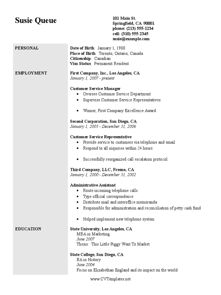 Employment CV Letter | PDF | Career & Growth