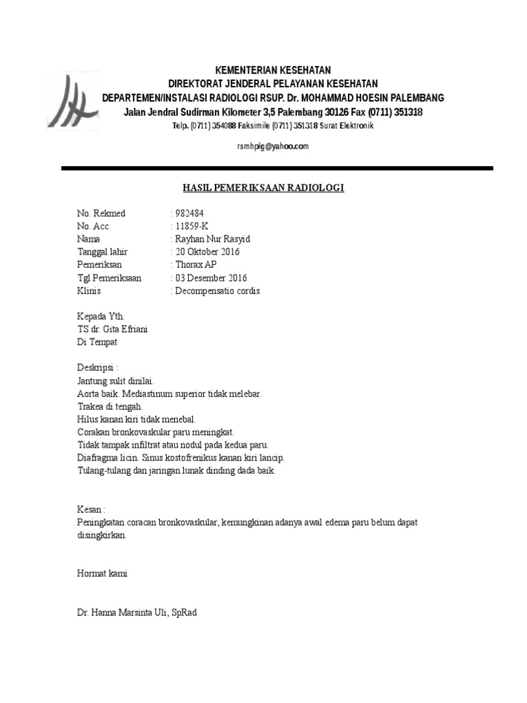 Pemeriksaan Rontgen Thorax AP | PDF