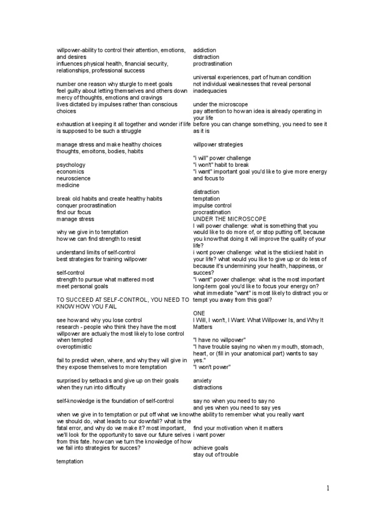 The Willpower Instinct Pdf Self Control Self Management