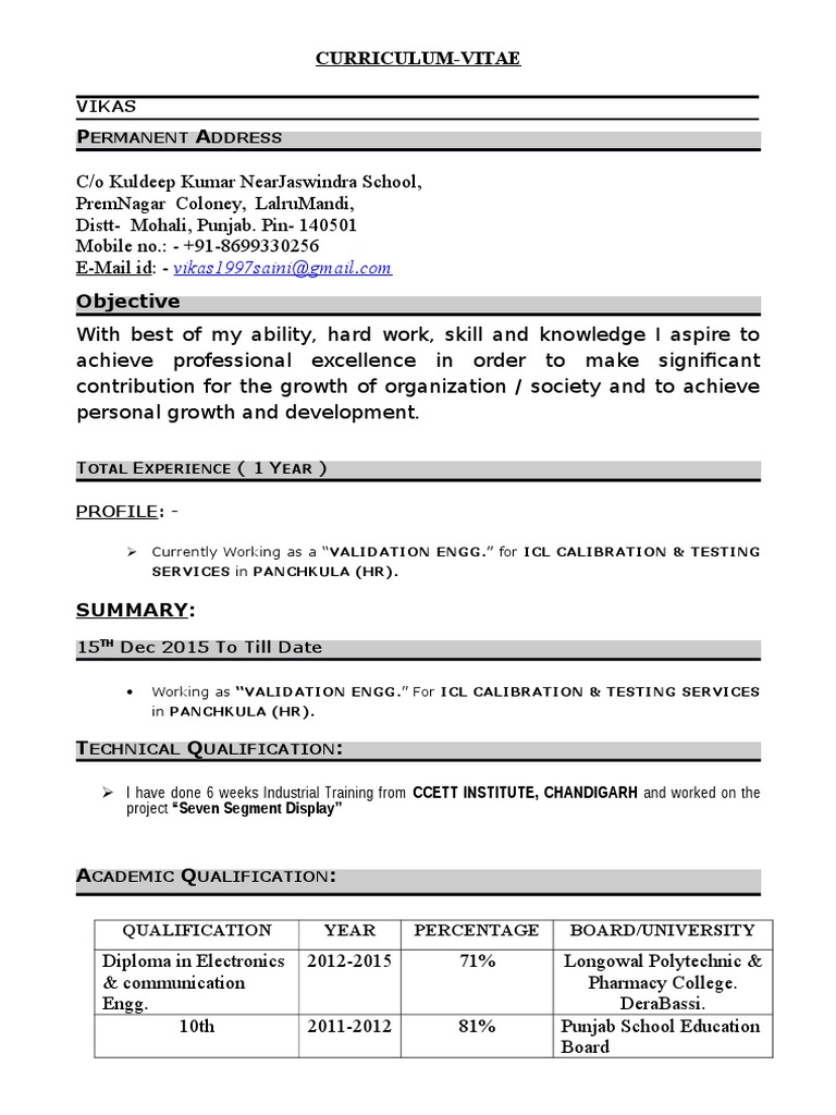 Vikas Resume | PDF