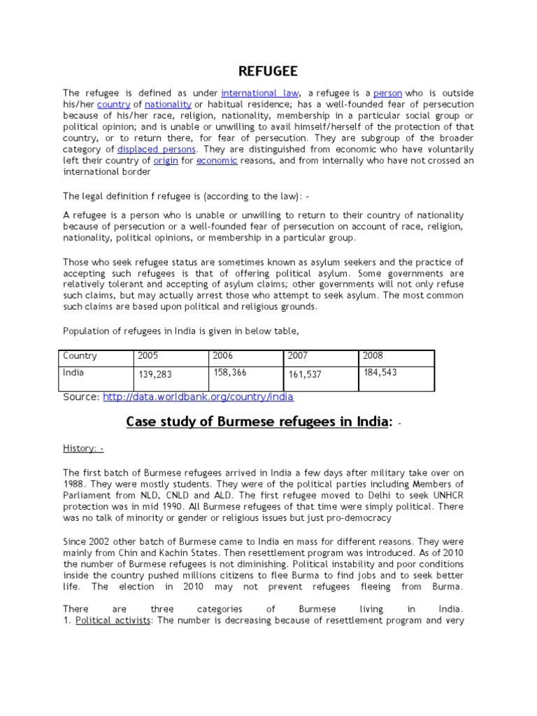 Final Refugee - Document Ready | PDF | Refugee | Myanmar