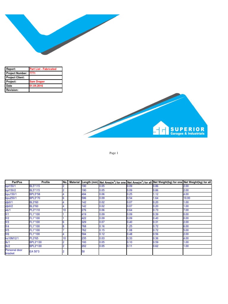 SGI 7771 Fab Part List | PDF