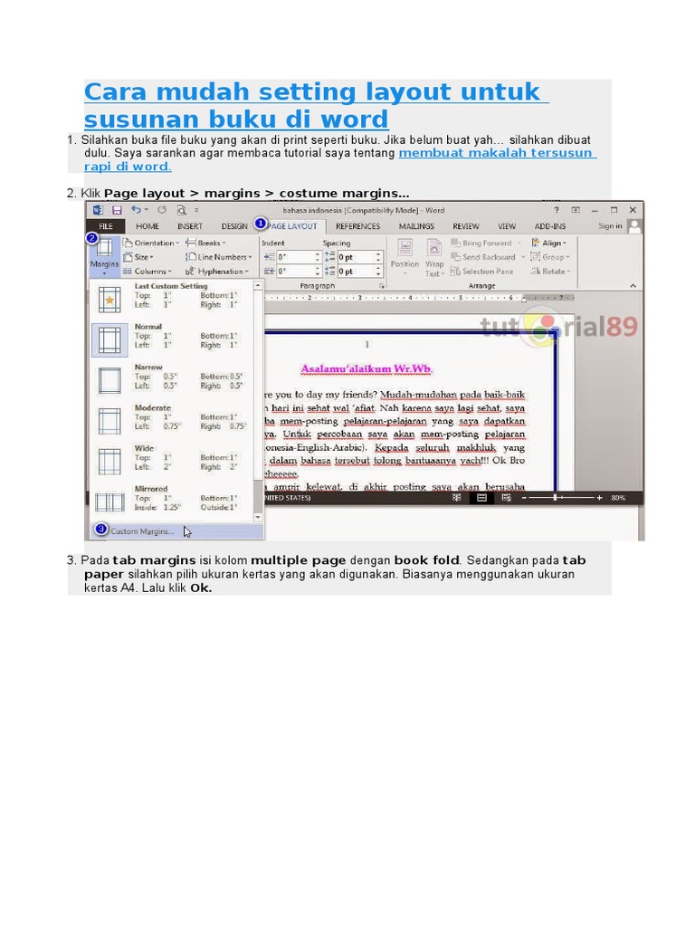 Cara Mudah Setting Layout Untuk Susunan Buku Di Word | PDF | Karier ...