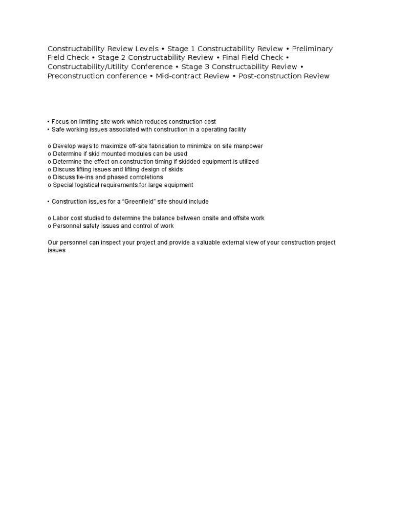 Constructability Review | PDF