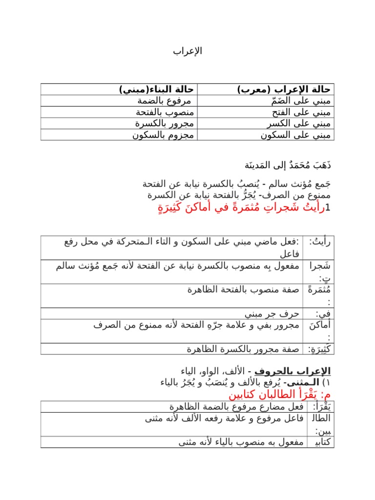 I'raab Examples | PDF