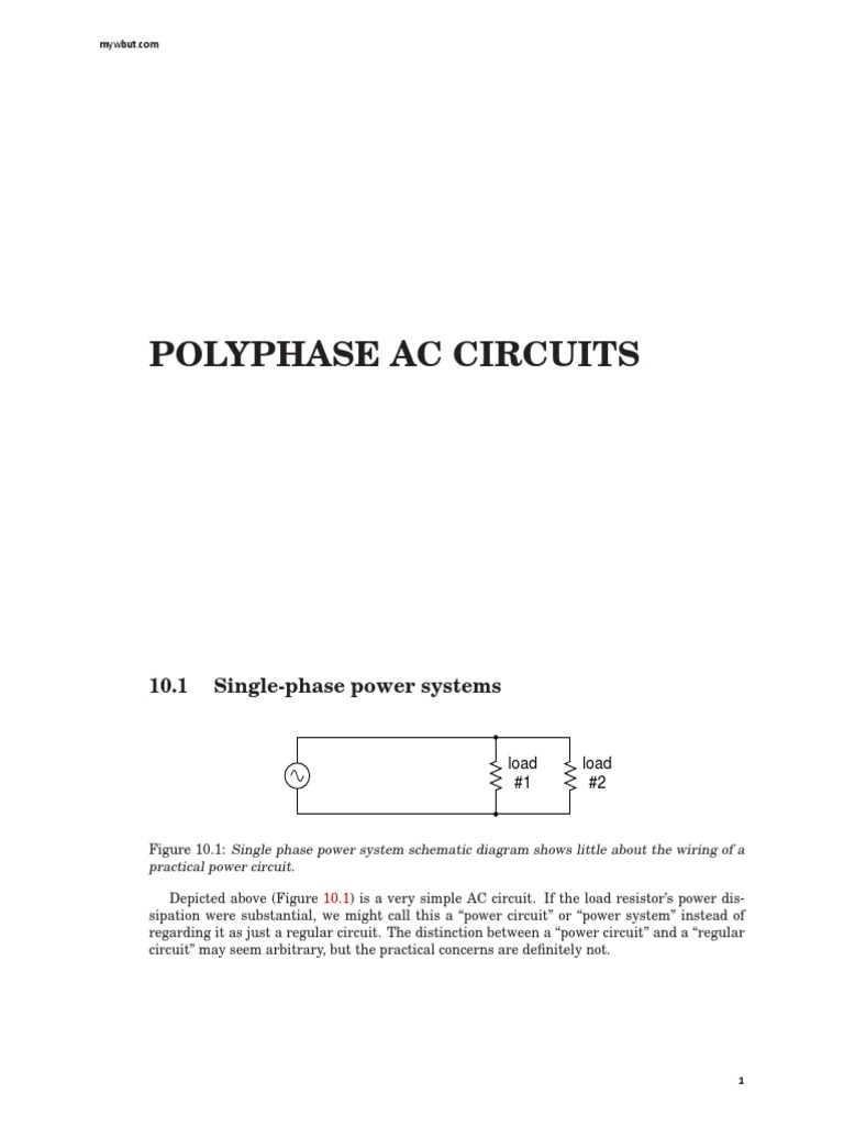 Polyphase Ac Circuits: 10.1 Single-Phase Power Systems | PDF | Alternating Current | Electric ...