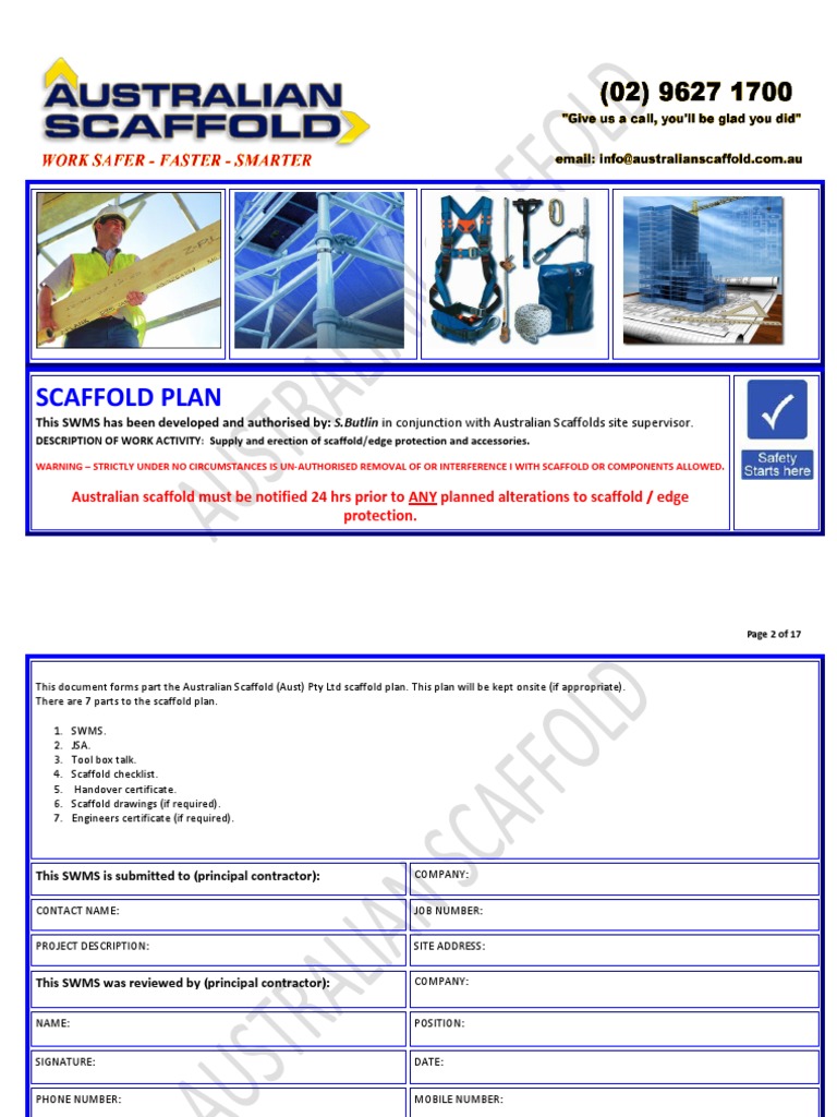 Scaffold Plan 1 | Scaffolding | Risk
