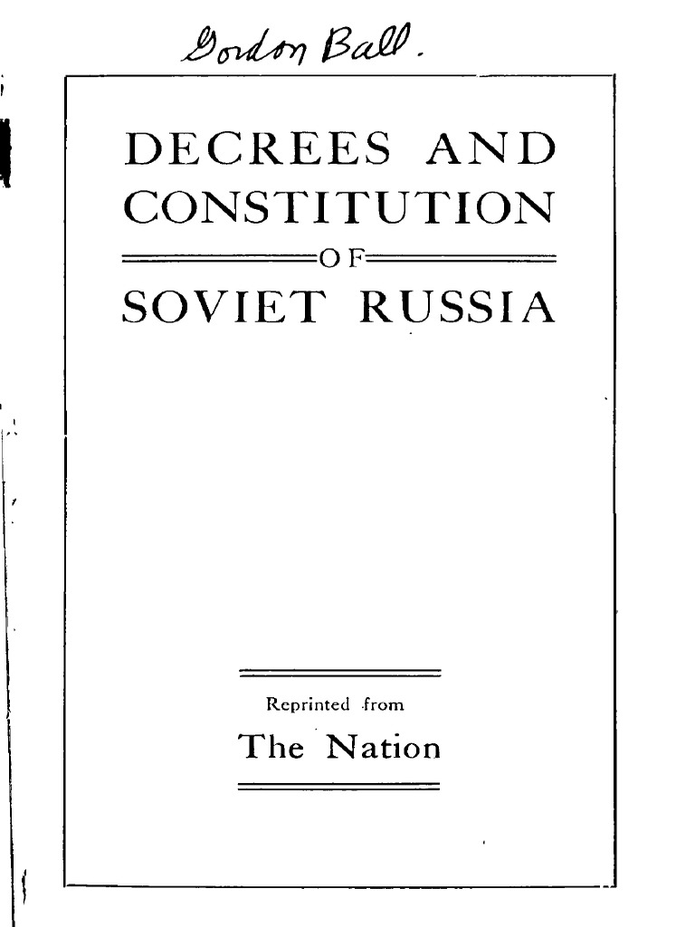 Constitution of Soviet Russia 1918 | PDF | Russia | World Politics