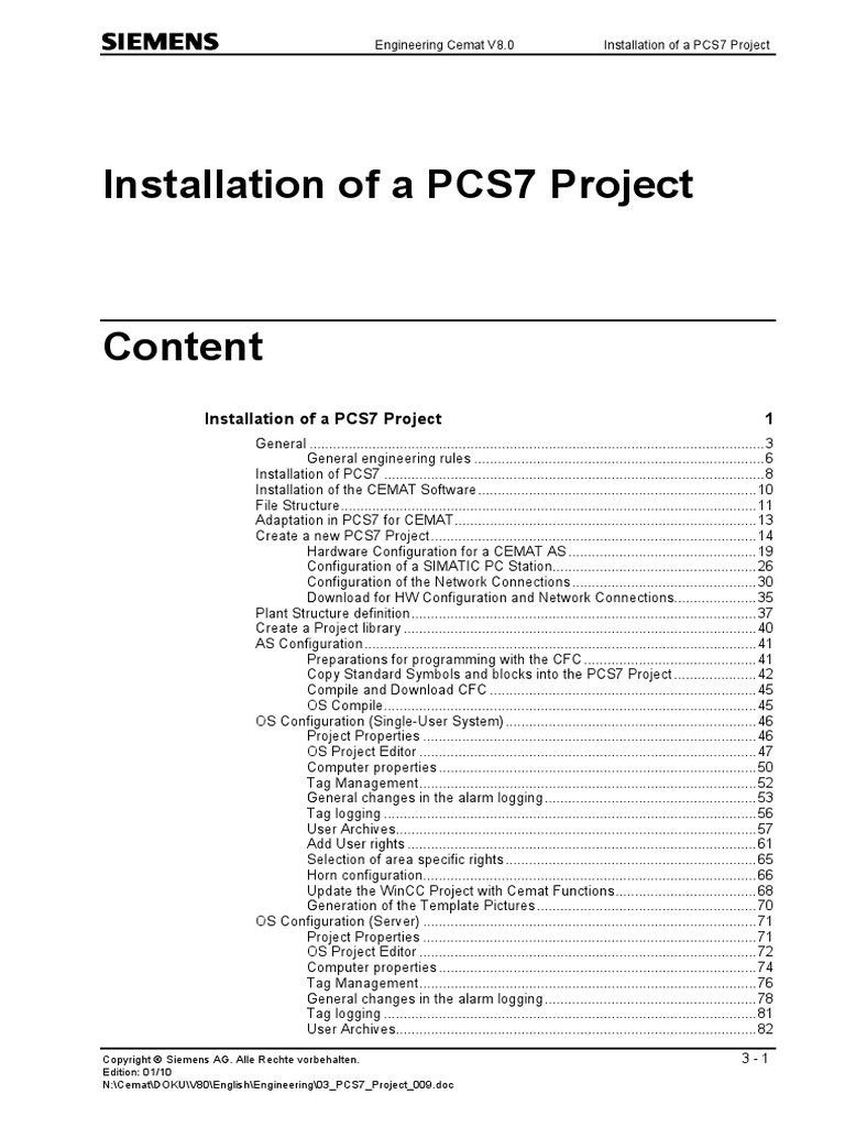 Installation Of A Pcs7 Project 1 Pdf Installation Computer
