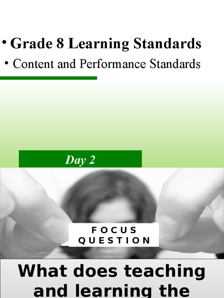 Grade 8 Learning Standards | PDF | Curriculum | Educational Assessment