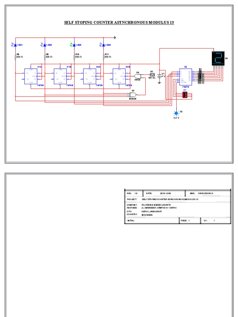 Self Stoping Counter Asynchronous Modulus 13 | PDF