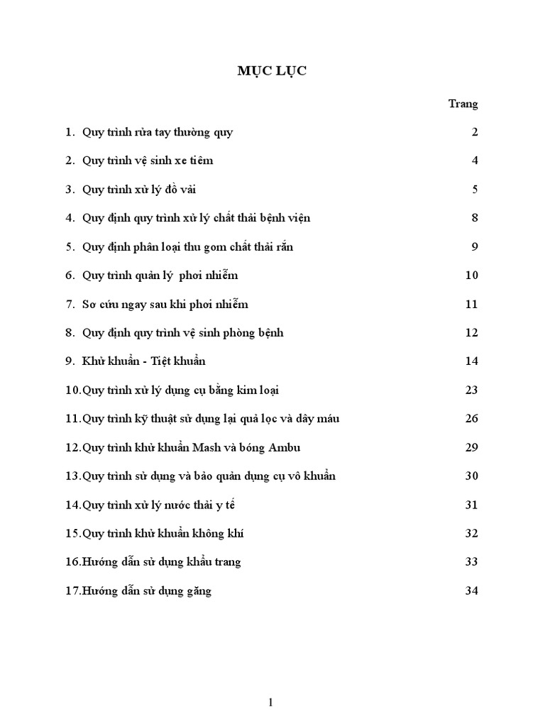 Quy Trinh Kiem Soat Nhiem Khuan | PDF