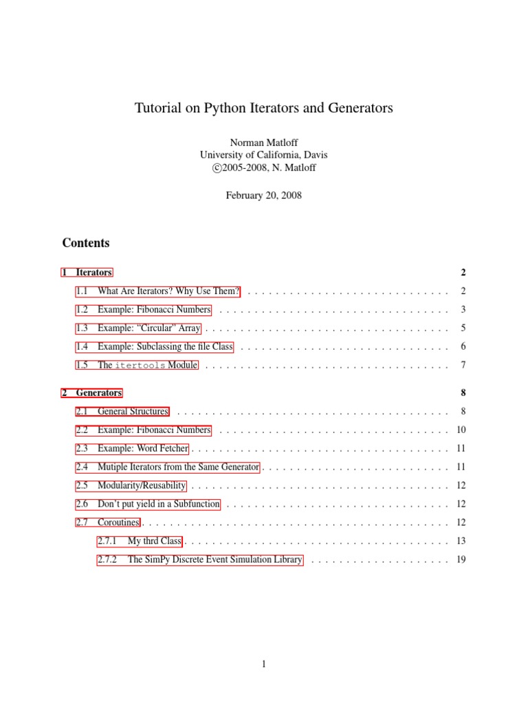 Tutorial On Python Iterators and Generators | PDF | C (Programming Language) | Software Development