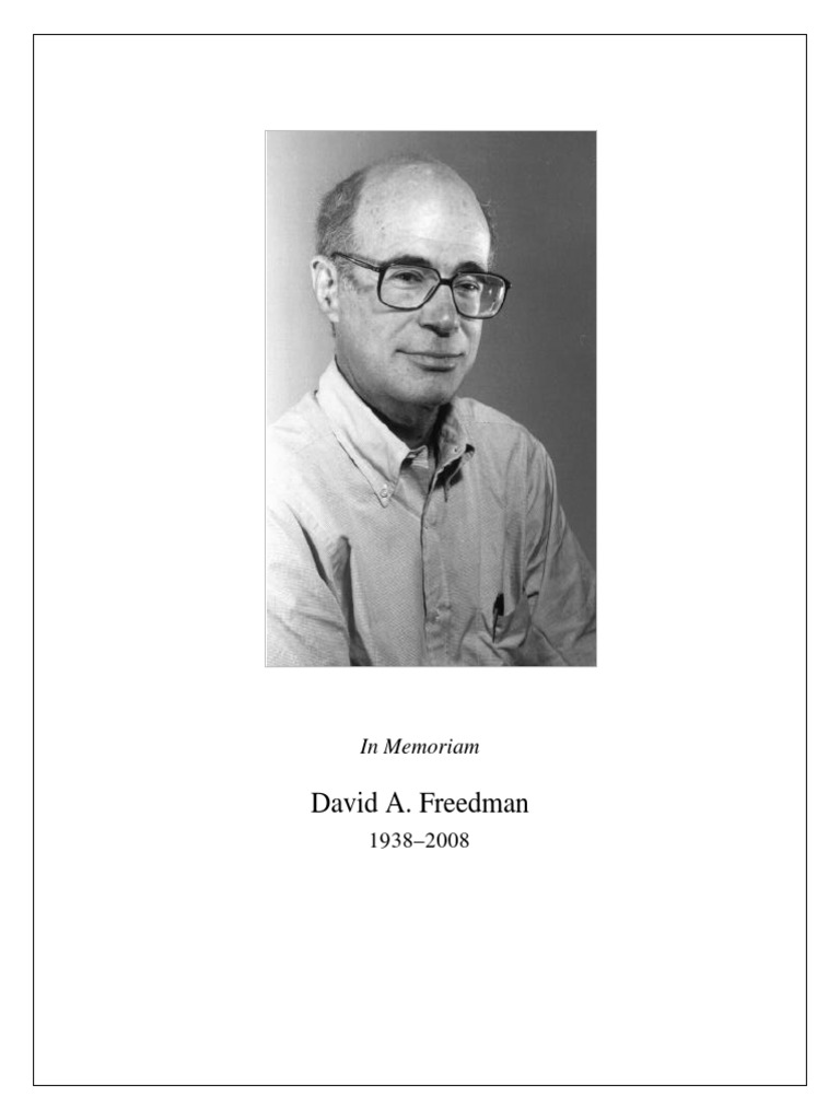 David Freedman Memorial | PDF | Statistics | Expert