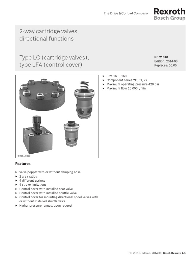2-Way Cartridge Valves, Directional Functions Type LC (Cartridge Valves ...