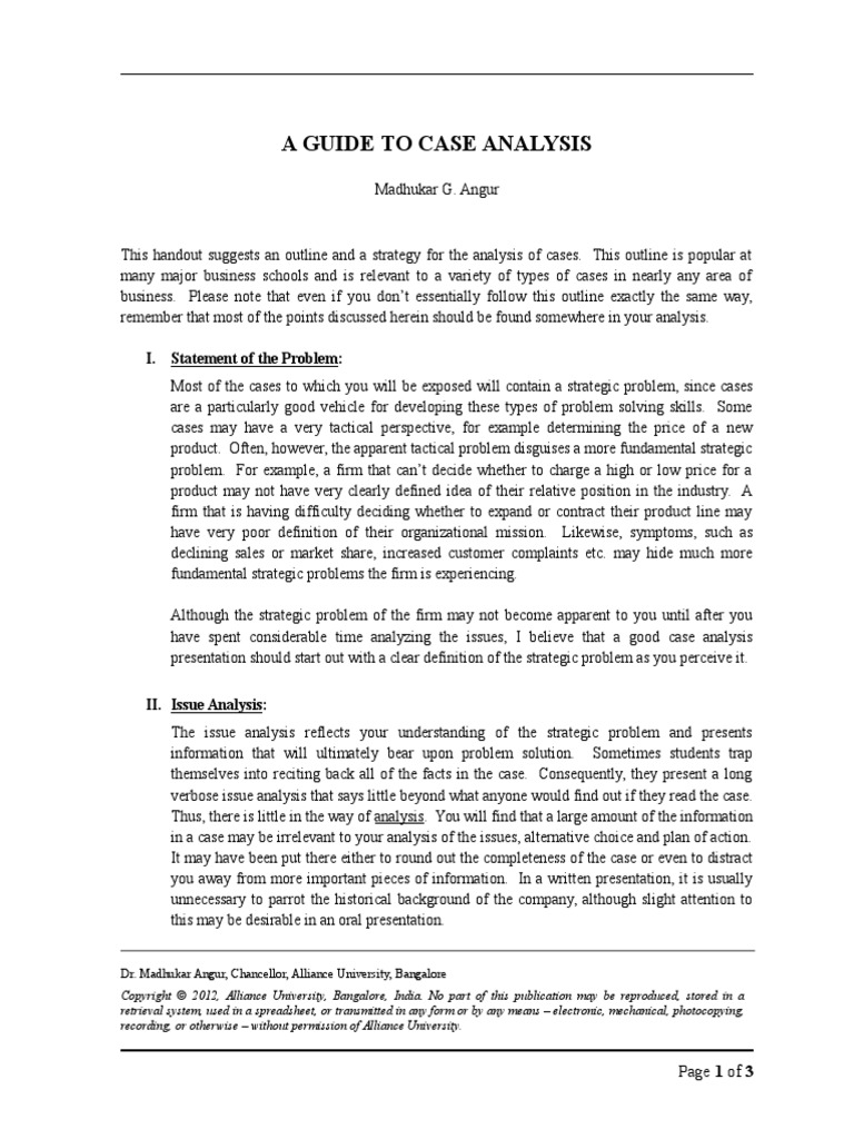 A Guide To Case Analysis | PDF | Strategic Management | Market (Economics)
