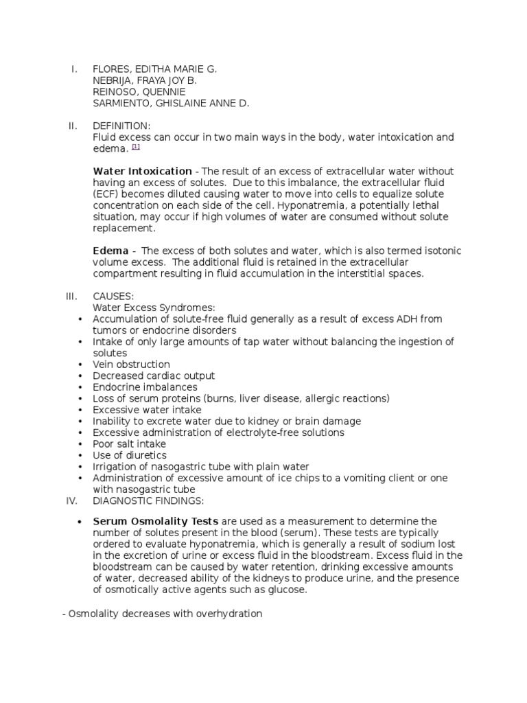 Understanding Fluid Excess: Causes & Management | PDF | Edema | Heart ...