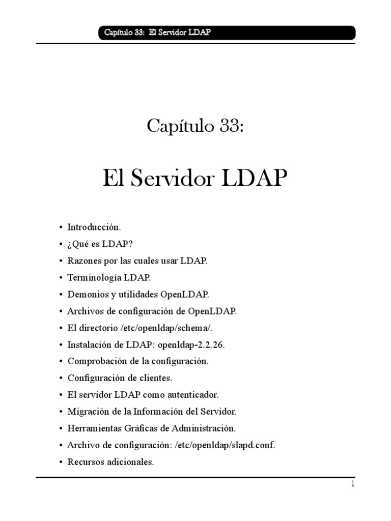 El Servidor LDAP (Cap. 33) | PDF | Directorio Activo | sistema de nombres de dominio