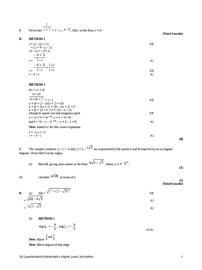Complex Numbers Trigonometric Functions Complex Number