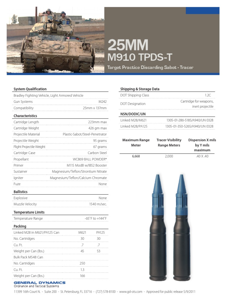 M910 TPDS-T: Target Practice Discarding Sabot - Tracer | PDF