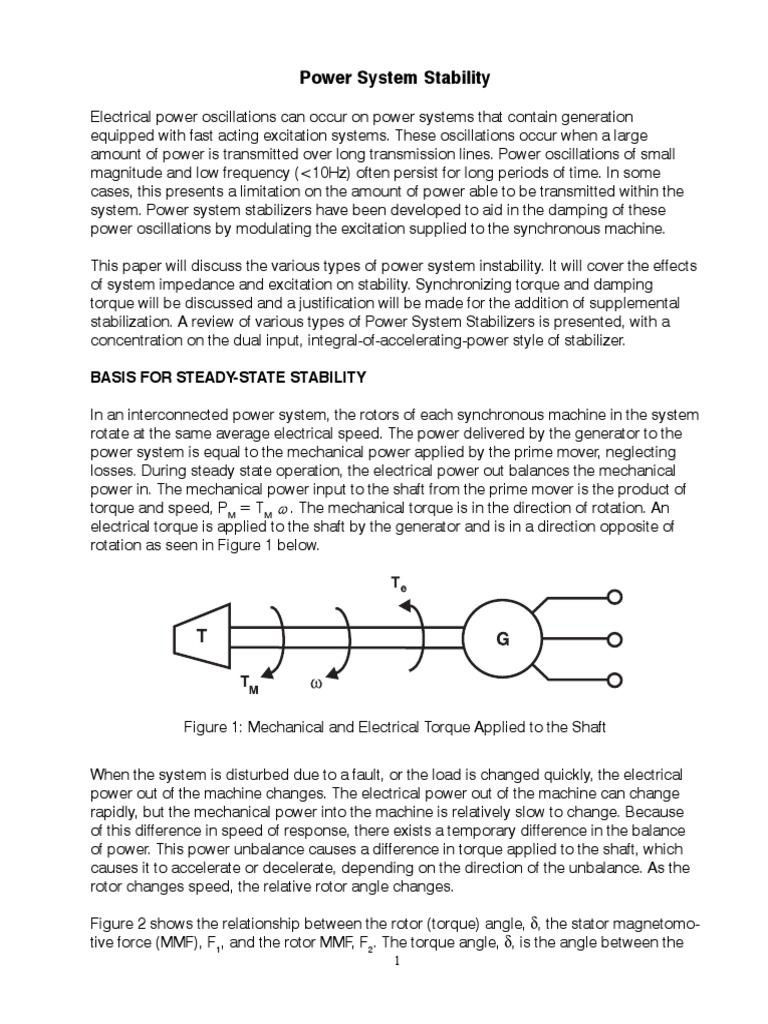 Power System Stability | PDF