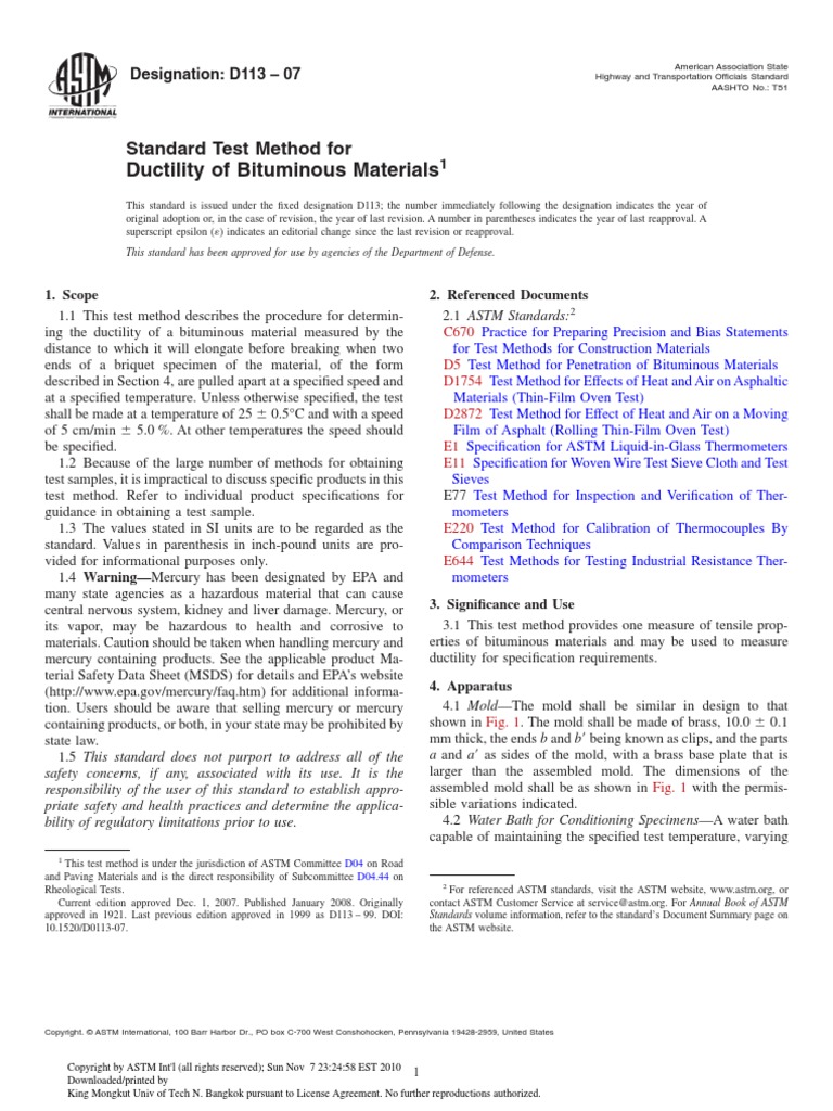 Astm D113-07 | PDF
