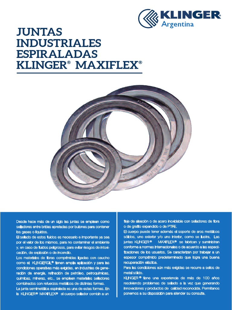 Juntas Espiraladas Klinger Maxiflex-2016 | PDF | Rieles | Materiales