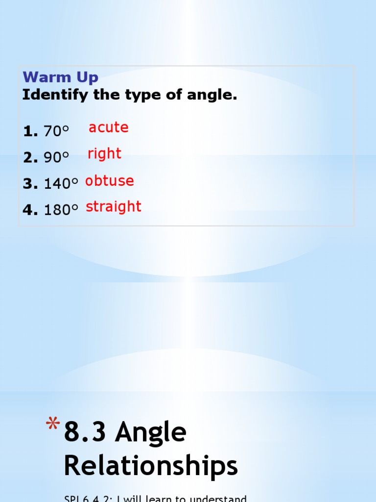 Angle Relationship | PDF