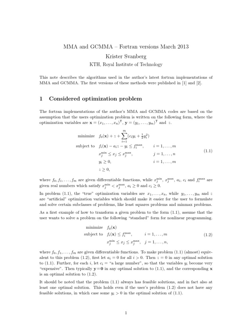 Gcmma | PDF | Mathematical Optimization | Mathematical Analysis