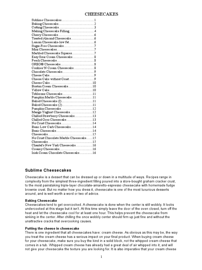 Cheesecake | PDF | Cheesecake | Cakes