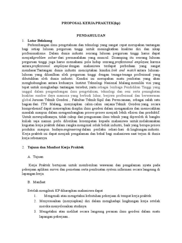 Proposal Kerja Praktek | PDF
