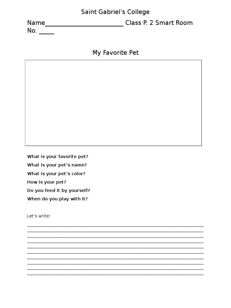 My Favorite Pet Writing Prompt | PDF | Self-Improvement
