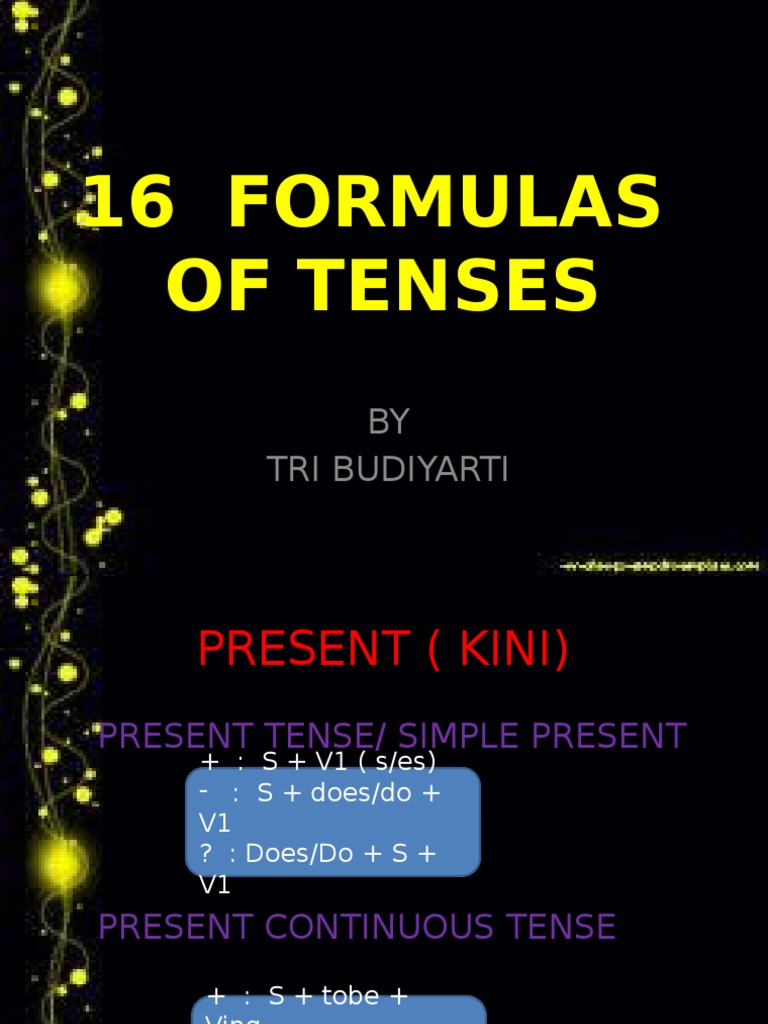 16 Formulas of Tenses | PDF