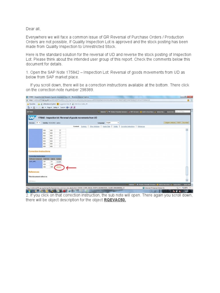 UD Reverse SAPnote | PDF