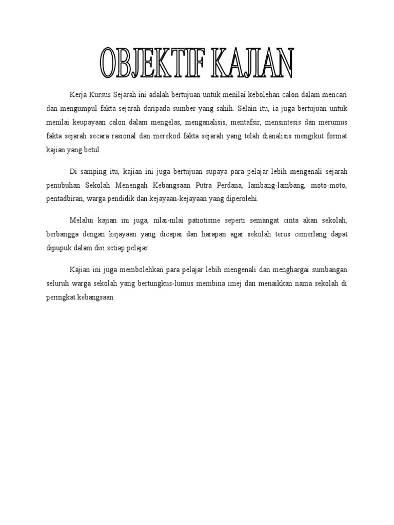 Objektif Kajian | PDF