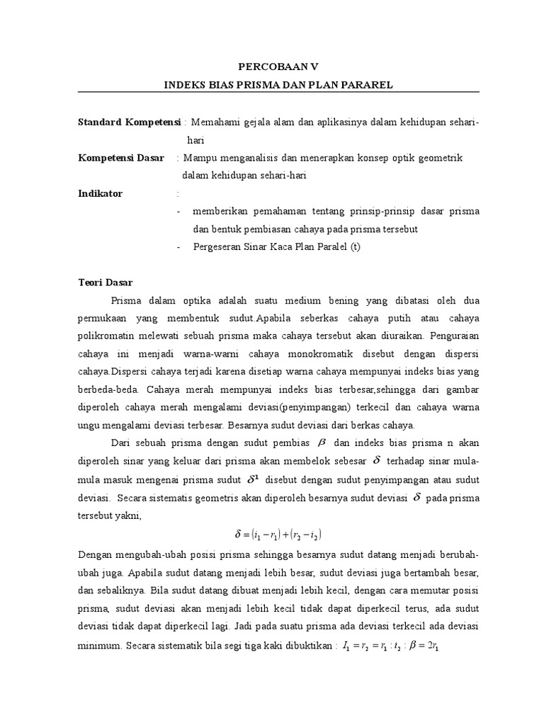 Teori Indeks Bias Prisma | PDF | Sains & Matematika